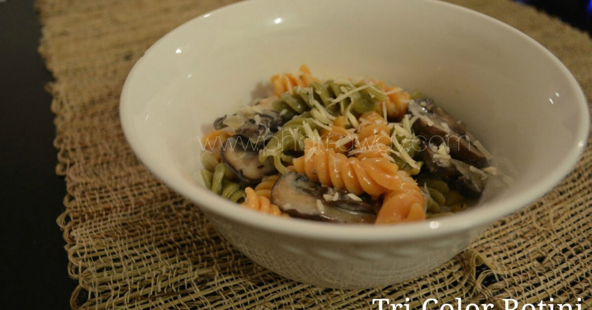 Tri-Color Rotini w/ Mushroom Cream Sauce – Pharr Away